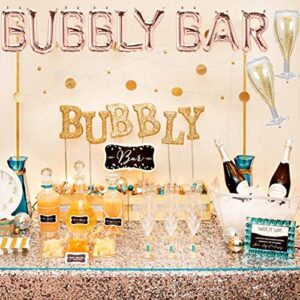 Bubbly Bar Balloons Rose Gold Mimosa Bar Party Banner Bride To Be/We are Engaged/Bridal Shower/Just Married/Bachelorette/Wedding/Champagne Brunch Themed Happy Anniversary Party Supplies Decorations