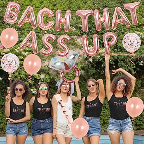 Bachelorette Party Decorations Bach That Assup Bachelorette Balloons Banner Rose Gold Brunch Bridal Shower Bubbly Bar bachelorette party decorations naughty Champagne Tinsel Curtains