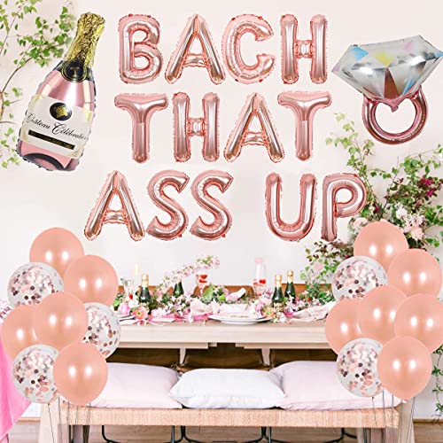 Bachelorette Party Decorations Bach That Assup Bachelorette Balloons Banner Rose Gold Brunch Bridal Shower Bubbly Bar bachelorette party decorations naughty Champagne Tinsel Curtains