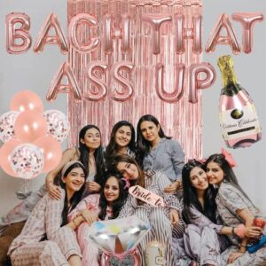 Bachelorette Party Decorations Bach That Assup Bachelorette Balloons Banner Rose Gold Brunch Bridal Shower Bubbly Bar bachelorette party decorations naughty Champagne Tinsel Curtains