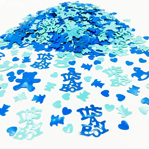 Gender Reveal Party Supplies Blue Confetti Sprinkles for Funny Baby Shower Pinata Party Decoration-"It's A Boy" Bear Horse Heart 1.5OZ