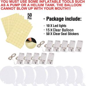 Light up led balloons , Wedding Decorations 10 set warm white 15pcs Transparent Light Balloons Great For Banquets, Outdoor and Indoor Parties, Anniversary, House Party, Family Reunion, Birthday and Event Centerpieces (warn white) (20 inch--10 set)