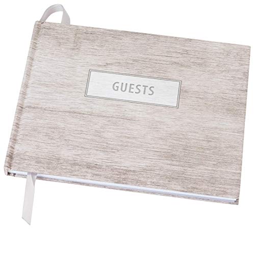 Global Printed Products Wedding Guest Book 9"x7" (Grey Wood) - WGB-Gry