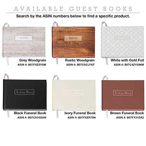 Global Printed Products Wedding Guest Book 9"x7" (Grey Wood) - WGB-Gry