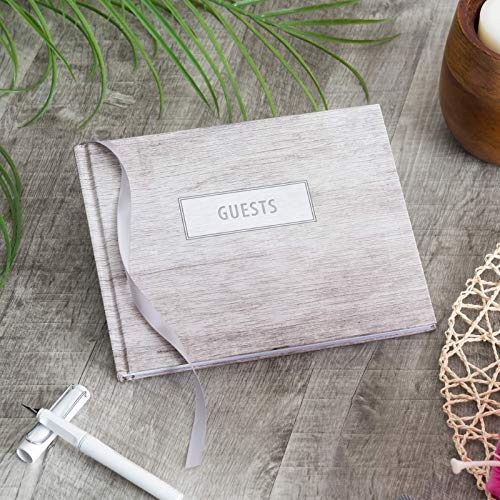 Global Printed Products Wedding Guest Book 9"x7" (Grey Wood) - WGB-Gry