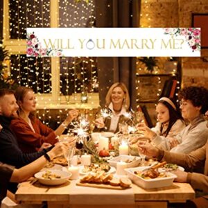 Will You Marry Me Banner Decorations, Bridal Shower Party Porch Sign Decorations Supplies, Large Wedding Engagement Party Photo Booth Backdrop (9.8x1.6ft)