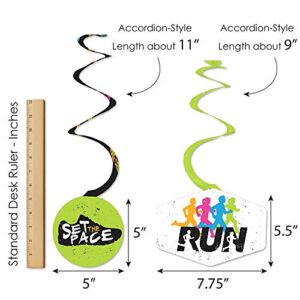 Big Dot of Happiness Set the Pace - Running - Track, Cross Country or Marathon Party Hanging Decor - Party Decoration Swirls - Set of 40