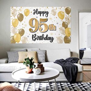 LASKYER Happy 95th Birthday Large Banner - Cheers to 95 Years Old Birthday Home Wall Photoprop Backdrop,95th Birthday Party Decorations.