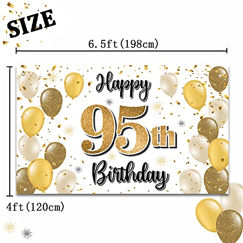 LASKYER Happy 95th Birthday Large Banner - Cheers to 95 Years Old Birthday Home Wall Photoprop Backdrop,95th Birthday Party Decorations.