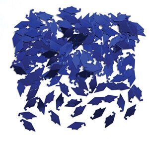 creative converting graduation caps confetti, blue