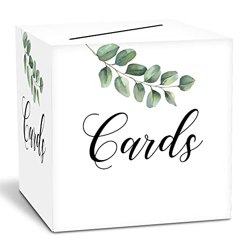 Greenery Floral Card Box, Reception Box for Baby Shower, Wedding, Bridal Shower, Engagement, Birthday Party Game Supplies, Decorations, Set of 1(BOX-16)