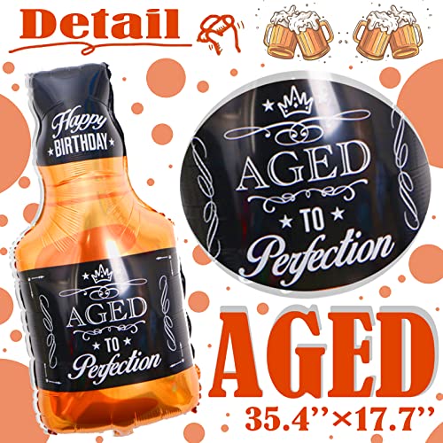 CYMYLAR Whiskey Bottle Beer Mug Super Shape Mylar Foil Balloon for Bar Summer Party Beer Festival Birthday Party Decorations