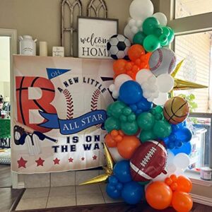 Sport Balloon Garland Arch Kit 161pcs Baseball Football Party Decoration Coffee Green Orange Blue Balloons for Sport Day Birthday Party Decorations