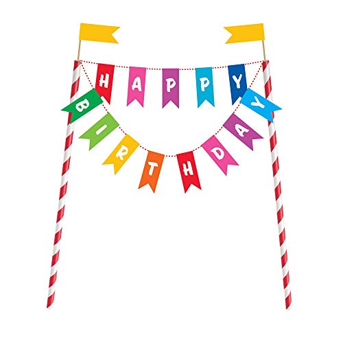 Rainbow Birthday Cake Banner