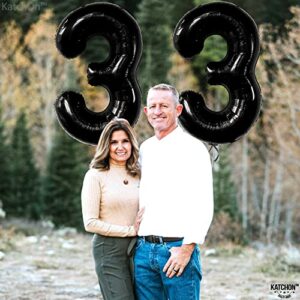 Giant, Black 33 Balloon Numbers - 40 Inch, 33 Birthday Decorations for Men | Black Number 33 Balloons | Happy 33 Birthday Decorations for Women | 33rd Birthday Balloons, 33 Year Anniversary Decor