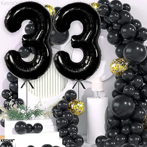 Giant, Black 33 Balloon Numbers - 40 Inch, 33 Birthday Decorations for Men | Black Number 33 Balloons | Happy 33 Birthday Decorations for Women | 33rd Birthday Balloons, 33 Year Anniversary Decor