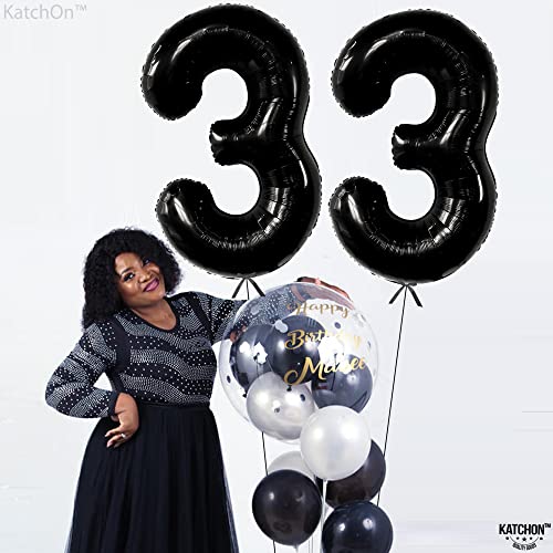 Giant, Black 33 Balloon Numbers - 40 Inch, 33 Birthday Decorations for Men | Black Number 33 Balloons | Happy 33 Birthday Decorations for Women | 33rd Birthday Balloons, 33 Year Anniversary Decor