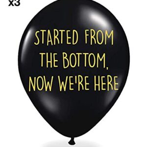 Rude Graduation Balloons - Pack of 12 Premium White And Black Funny Balloons - Class of 2023