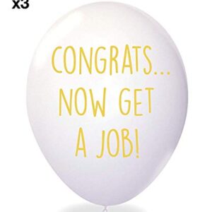 Rude Graduation Balloons - Pack of 12 Premium White And Black Funny Balloons - Class of 2023