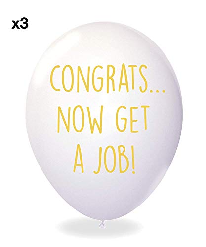 Rude Graduation Balloons - Pack of 12 Premium White And Black Funny Balloons - Class of 2023