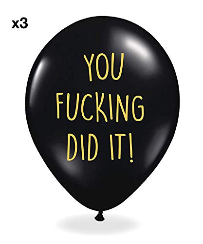 Rude Graduation Balloons - Pack of 12 Premium White And Black Funny Balloons - Class of 2023