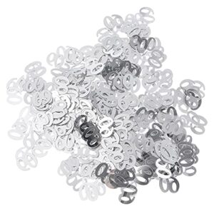 AMOSFUN 1200pcs Number 60 Sequins Confetti Plastic Confetti for 60th Birthday Party Anniversary Decoration(Silver)