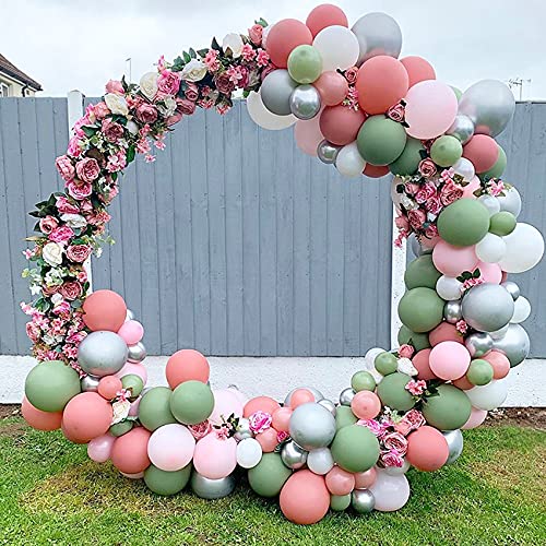 AXHJ Metal Round Balloon Arch Kit,7.2ft(2.2m) Large Size Golden Circle Arch Frame Backdrop Stand for Birthday,Party, Wedding,Graduation,Baby Shower Photo Background Decoration