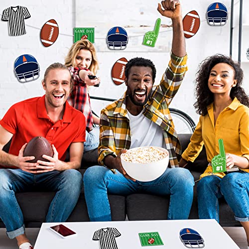 100 Pcs Paper Football Cutouts Football Theme Party Decoration Football Cutouts for Crafts Game Day Party Decorations with Glue Points for Sport Birthday Party Wall Decoration