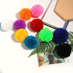 10 Pcs Large Yarn Pom Poms-3 Inch Made to Order Acrylic Yarn Balls for Hats Or Party Decorations-DIY Craft Pompoms (Mixed, 3inch)