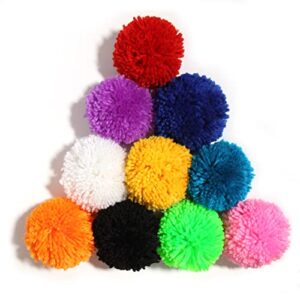 10 Pcs Large Yarn Pom Poms-3 Inch Made to Order Acrylic Yarn Balls for Hats Or Party Decorations-DIY Craft Pompoms (Mixed, 3inch)