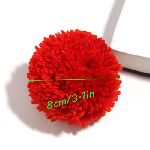 10 Pcs Large Yarn Pom Poms-3 Inch Made to Order Acrylic Yarn Balls for Hats Or Party Decorations-DIY Craft Pompoms (Mixed, 3inch)