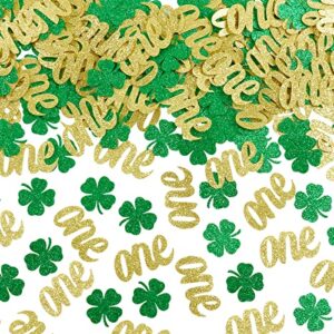 lucky one birthday decorations- 200pcs shamrock lucky one confetti, st. patrick’s day decorations, lucky one decorations,shamrock decorations,saint patricks day decorations,st. patrick’s day confetti