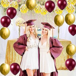 Graduation Decorations Maroon Gold 2023 Burgundy Gold Balloons/Maroon Grad Congrats Banner 2023 Burgundy Graduation Party/Fsu Graduation Decorations Class of 2023