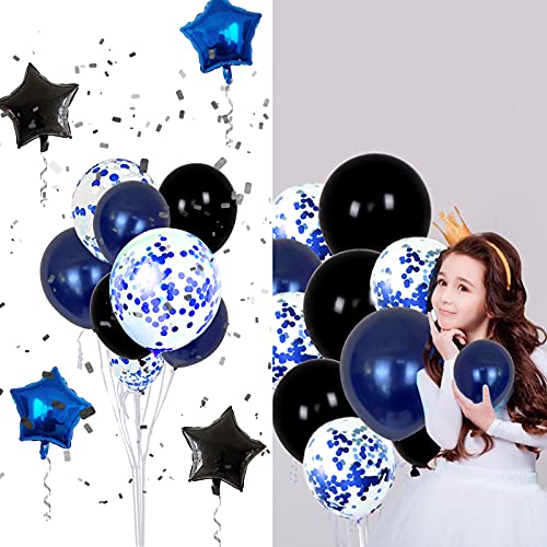 10th Birthday Decorations for Boys Girls - Navy Blue Birthday Decorations For Teenager Kids Party Supplies Including HAPPY BIRTHDAY Banner Balloons for Birthday Party Decor - 10 Years Old Birthday Party Supplies Kit