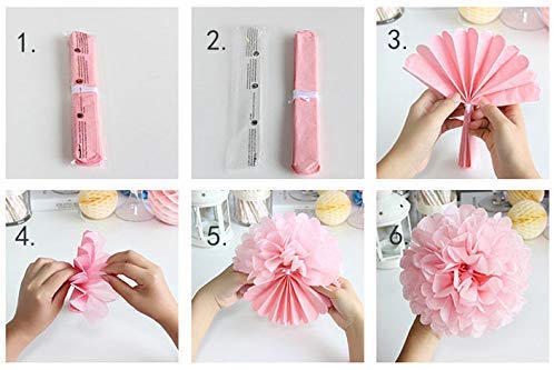 luckylibra Girl Baby Shower Decorations, It is a Girl Banners & Baby Girl Foil Balloons & Elephant Garland & Paper Lantern Paper Flower Pom Poms （Pink White Grey）