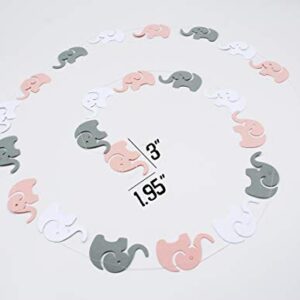 luckylibra Girl Baby Shower Decorations, It is a Girl Banners & Baby Girl Foil Balloons & Elephant Garland & Paper Lantern Paper Flower Pom Poms （Pink White Grey）