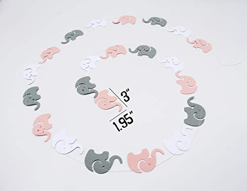 luckylibra Girl Baby Shower Decorations, It is a Girl Banners & Baby Girl Foil Balloons & Elephant Garland & Paper Lantern Paper Flower Pom Poms （Pink White Grey）