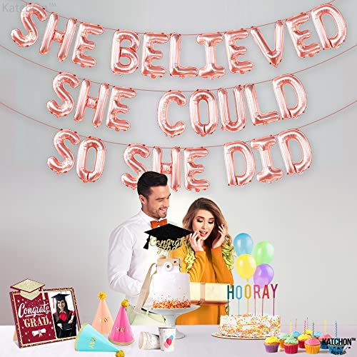 She Believed She Could So She Did Banner - 16 Inch | She Believed She Could So She Did Graduation 2023 Balloons | Graduation Banner for Graduation Party Decorations 2023 | Nurse Graduation Decorations