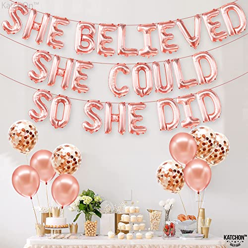 She Believed She Could So She Did Banner - 16 Inch | She Believed She Could So She Did Graduation 2023 Balloons | Graduation Banner for Graduation Party Decorations 2023 | Nurse Graduation Decorations