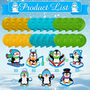 40 Pcs Penguin Hanging Swirl Decorations Penguin Theme Birthday Party Supplies Winter Hanging Ceiling Streamers Gold Blue Green Winter Wonderland New Year Baby Shower Winter Birthday Party Decorations