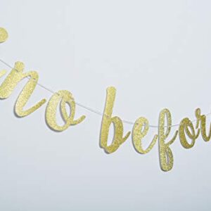 Vino Before Vows Banner for Engagement Bridal Shower Bachelorette Wine Winery Party Decorations Pre-strung Garland (Gold Glitter)