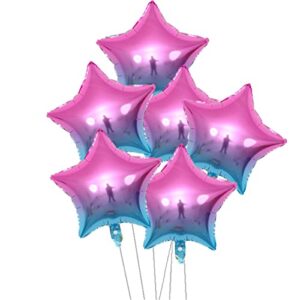 stimulate szxxzzmy 18 inches 10 gradient color star shaped rainbow party foil balloons, foil balloons for party decoration, birthday party supplies or wedding ceremony(gradient rose)…