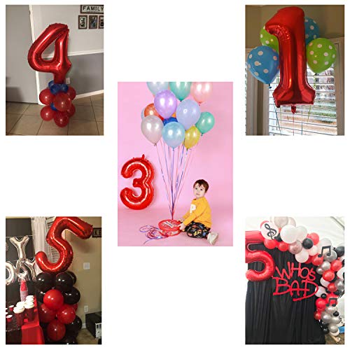 40 Inch Jumbo Red Number 2 Balloon Giant Balloons Prom Balloons Helium Foil Mylar Huge Number Balloons for Birthday Party Decorations/Wedding/Anniversary