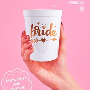 Bachelorette Party Favors Cups (11 packs),Bride & Team Bride Decorations Supplies for Wedding Shower Reusable Plastic Cups