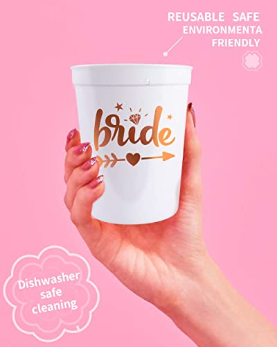 Bachelorette Party Favors Cups (11 packs),Bride & Team Bride Decorations Supplies for Wedding Shower Reusable Plastic Cups