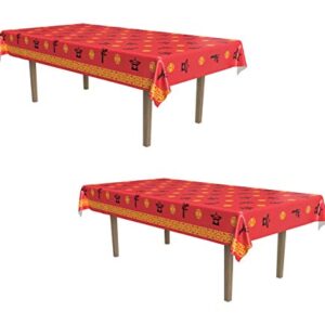 Beistle , 2 Piece Asian Tablecovers, 54" x 108"