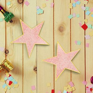 6 Inch Mini Star Paper Cutouts, Complete with Glitter Cardboard Stars and Twinkling Stars for Party Classroom Table DIY Decoration (24)