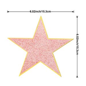 6 Inch Mini Star Paper Cutouts, Complete with Glitter Cardboard Stars and Twinkling Stars for Party Classroom Table DIY Decoration (24)