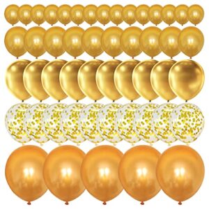 105pcs matte balloons and confetti balloons with 18 inch + 12 inch + 10 inch + 5 inch latex party balloons for gender reveal wedding engagement birthday bridal shower party decorations (gold)