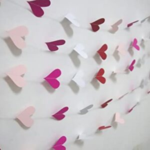 5 Pcs Heart Garland Banner, 100 Hearts Hanging Valentine's Day Decoration Garland for Anniversary Valentine's Day Wedding Birthday Party Decorations